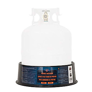 Flame King YSNPBS Propane Cylinder Base Stabilizer, Fits 20lb, 30lb, and 40lb Tanks, Black