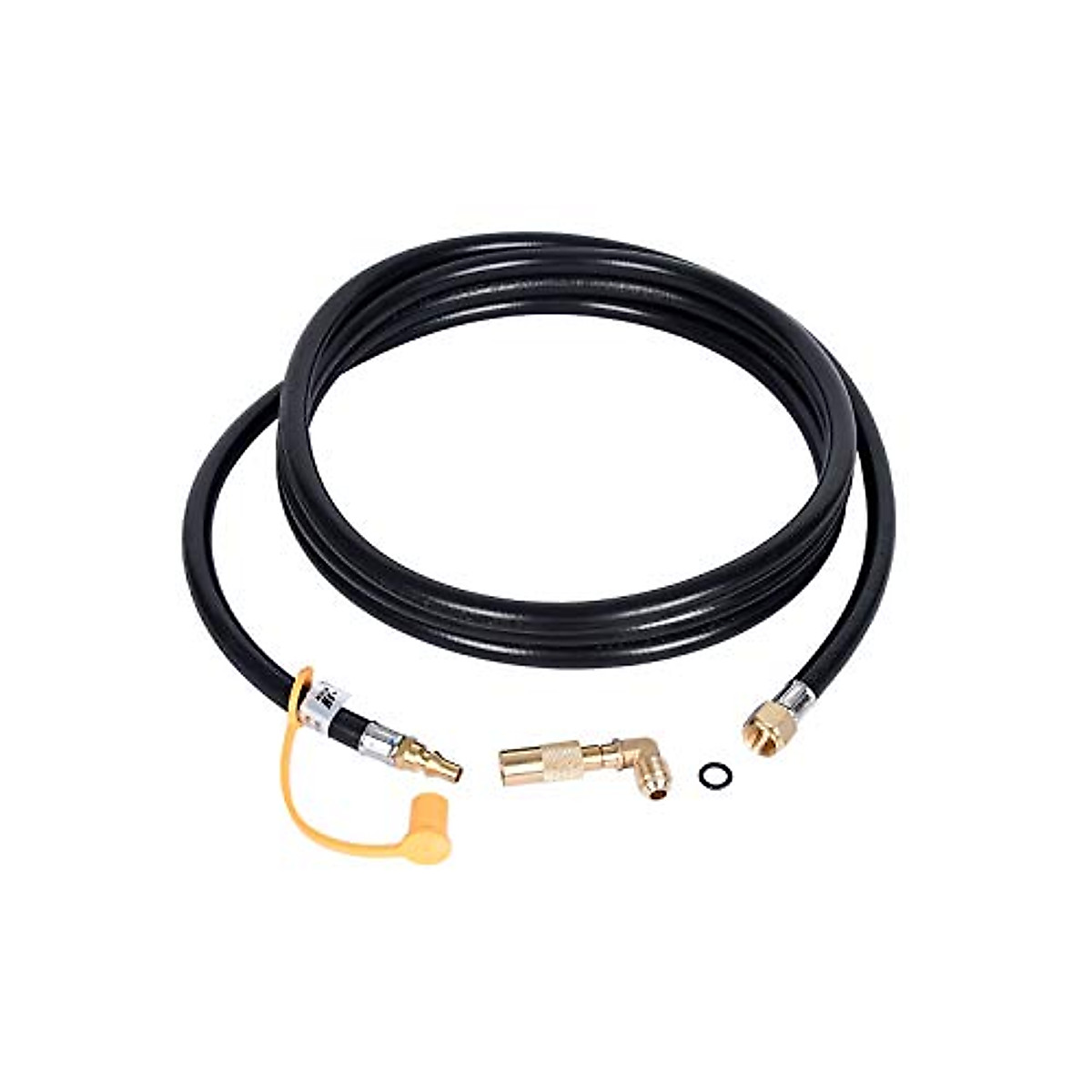 GasSaf 12 FT RV Quick Connect Propane Hose - 1/4" Quick Connect Extension Hose with Propane Elbow Adapter for Blackstone 17"/22" Griddle