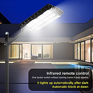 PINSAI LED Solar Street Light Outdoor Waterproof,50000LM Large Spuer Bright Solar Powered Security Flood Lights,Motion Sensor lamp for Yard,Fence,Parking Lot, Patio,Shed, Deck,Path