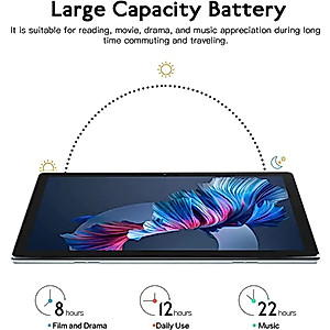 HAPPYBE Tablet 10 Inch Android 10 Quad-Core 32GB 6000mAh Battery HD Touchscreen Tablets (Silver)