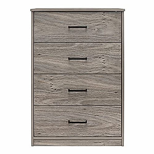 Ameriwood Home Edgewater Dresser, 4 Drawer, Grey Oak