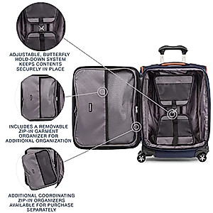 Travelpro Crew Versapack Softside Expandable 8 Spinner Wheel Luggage, USB Port, Men and Women, Patriot Blue, Carry on 21-Inch