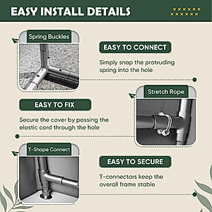 Flamaker Storage Shed 6 x 6 x 7 ft Outdoor Heavy Duty Waterproof Garage Steel Frame Portable Shed with Roll-up Zipper Doors for Motorcycle, Bike, Gardening Tools (Grey)