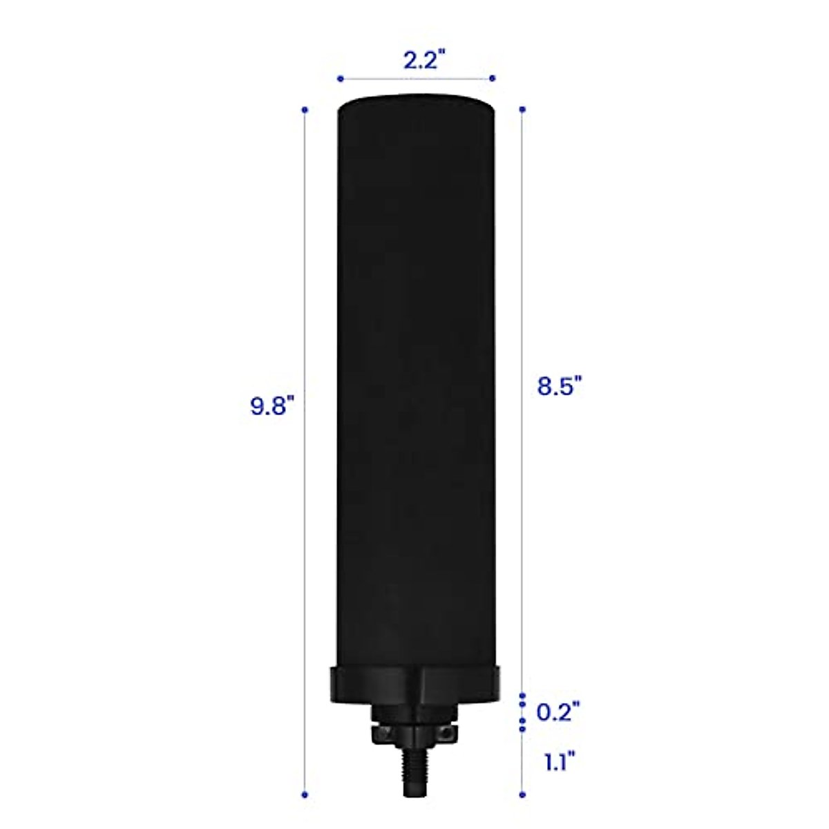 Amwater Cartridge Water Filter Compatible with Black Purification Elements Purifier Replacement Gravity System Filters,Fits BERKEY and Other Gravity Filter Systems(2 Pack）