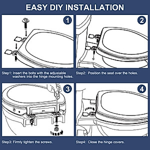 ZMJH S005-B3 Heated Toilet Seat with Night Light, Elongated, Toilet Seat Warmer, Soft Slow Close, Three Temperature Settings, Easy Installation, White