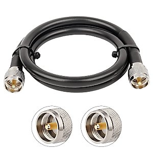 XRDS -RF PL-259 UHF CB Coax Cable 3ft, 50 ohm KMR400 PL-259 UHF Male to SO-239 Male Connector Low Loss Coaxial Cable for HAM & CB Radio, Antenna Analyzer, Dummy Load, AIS Antenna, SWR Meter
