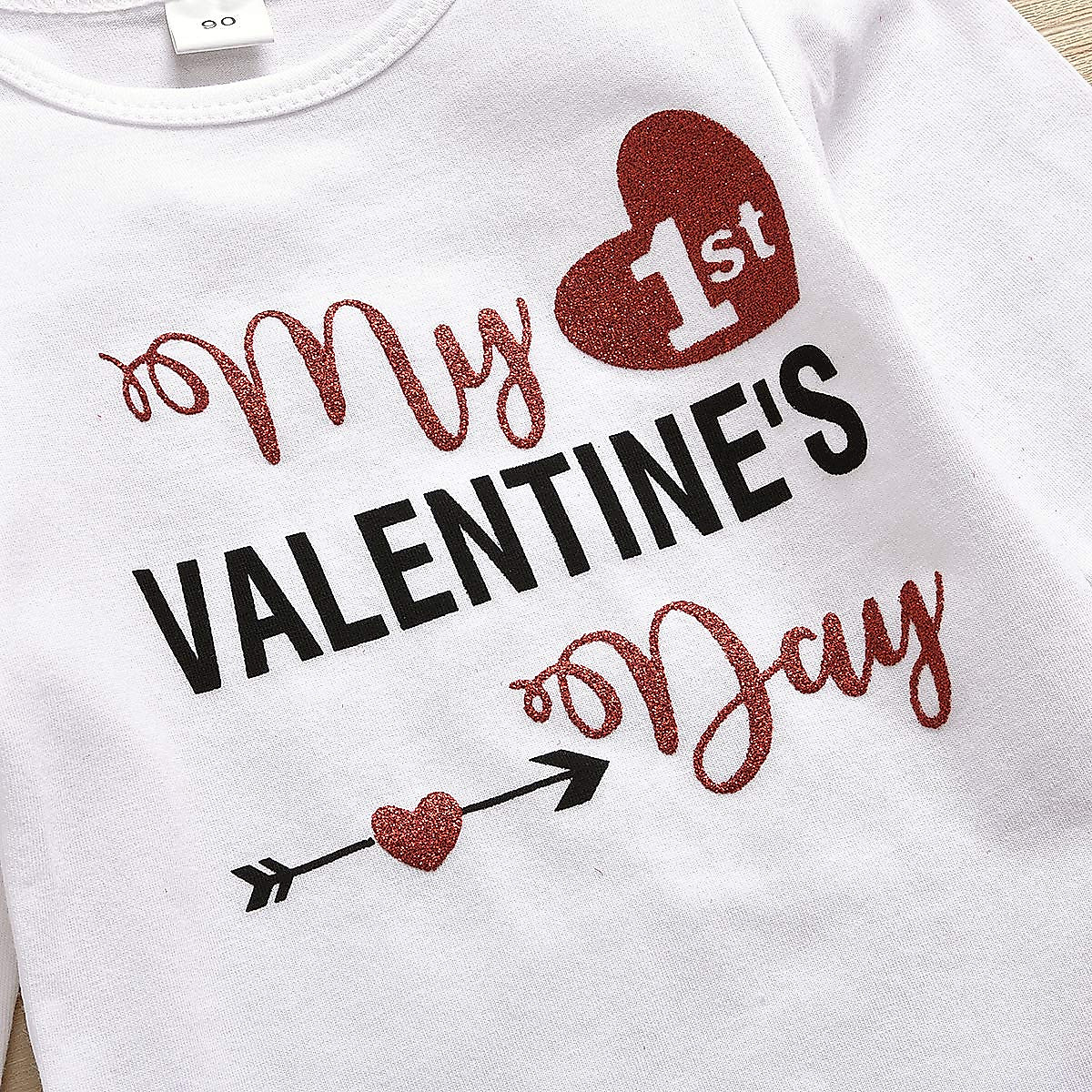 XFGLCK Newborn Baby Girls Valentine’s Day Outfit Letter Print Bodysuit Romper +Tutu Skirt +Leg Warmers+ Headband Clothes Set (Skirt outfit red, 0-3 Months)