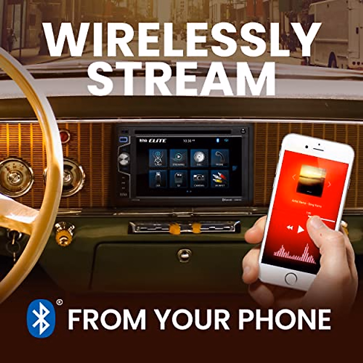 BOSS Audio Systems Elite BV755B Car Stereo System - 6.2 Inch Double Din Touchscreen, Bluetooth Head Unit, AM/FM Radio Receiver, CD Player, USB, SD, Aux In, Hook Up To Amplifier