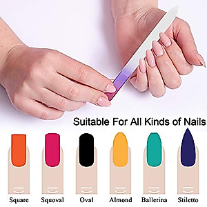 EAONE 20 Pieces Glass Nail File, Crystal Nail File Double Sided Etched Filing Surface Finger Nail Files, Professional Mix Gradients Colors Manicure Nail Care, 10 Color,Bulk Gift Mothers Day Gifts