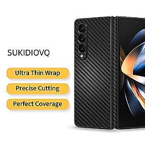 2 Pack for Samsung Galaxy Z Fold 4 Phone Sticker Skin Wrap 3M Vinyl Ultra Thin Slim Ultralight Decal Glass Protector Film Protective for Back Side Borders Camera