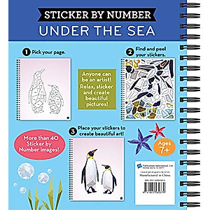 Brain Games - Sticker by Number: Under the Sea - 2 Books in 1 (42 Images to Sticker)