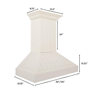 ZLINE 30 in. Wooden Wall Mount Range Hood in Cottage White - Includes Motor (KPTT-30)