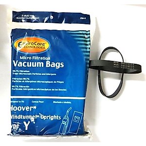 EnviroCare Replacement Micro Filtration Vacuum Cleaner Dust Bags Designed to Fit Hoover Windtunnel Upright Type Y 9 pack and 2 Belts