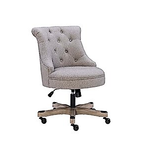 Linon Talia Office Chair, Gray 28.25D x 27.25W x 35.75H Inch