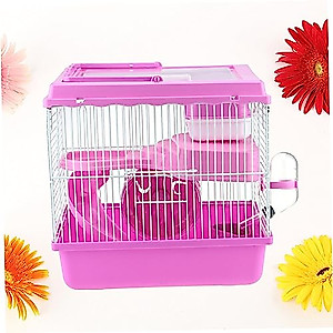 balacoo Hamster Cage Hamster Home Hamster Beds Guinea Cages Villa Cage for Small Pets Chinchilla Cage Pet Cage Hamster Cage Pink Transport Vehicle Travel Hamster Cages Pet House