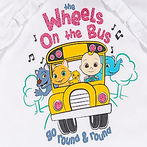 CoComelon JJ Infant Baby Girls Fleece Pullover Hoodie Pants Set White/Yellow 18 Months