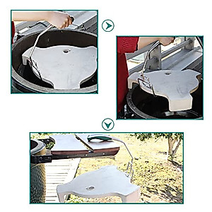 Mydracas Heavy Duty Plate Setter Lifter, BBQ Heat Deflector Tools Pizza Stone Plate Setter, Big Green Egg Heat Deflector, Perfect for BBQ Accessories BBQ Tools and Kamado Joe