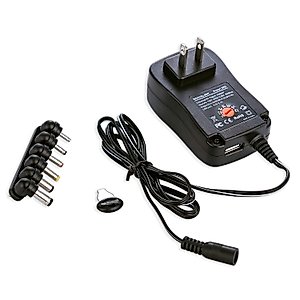 Universal 30W 3V 4.5V 5V 6V 7.5V 9V 12V 2.1A Regulated Multi Voltage Switching Power Supply Adapter Charger, PSU for Household Electronic Devices and USB Port 5V2.1A for USB Power Charger Devices