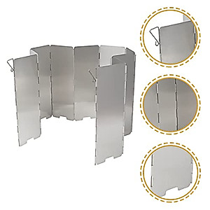 VANZACK Camping Stove Portable Bbq Portable Bbq 16 Sheets of Creative Windscreen Burner Windshield Foldable Windproof BBQ Windscreen with Bag Portable Burner Portable Burner Portable Stove