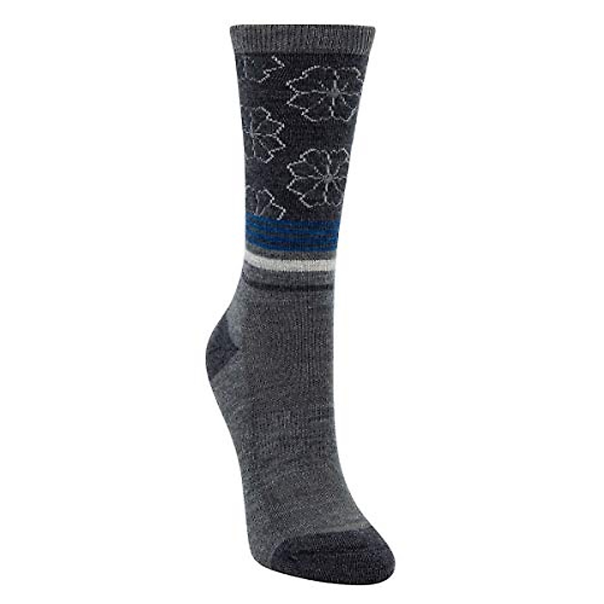 Kirkland Signature Womens 6 Pack Extra Fine Merino Wool Trail Socks (Grey/Blue)