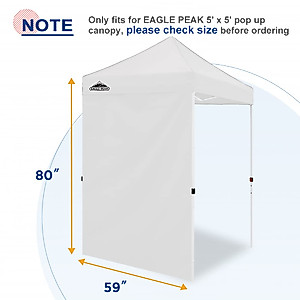 EAGLE PEAK Sunwall/Sidewall for 5x5 ft Straight Leg Canopy only, 1 Sidewall, White