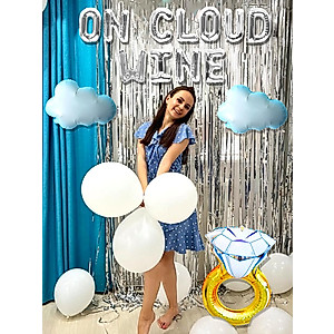 LaVenty On Cloud Wine Balloon Banner Bubbly Bar Banner Mimosa Bar Decorations Vino Bachelorette Party Bridal Shower