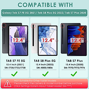 DETUOSI 【2-PACK】 Screen Protector for Samsung Galaxy Tab S10+ Plus/ S9 Plus/ S9 FE Plus/ S8 Plus/ S7 FE/ S7 Plus 12.4" Android Tablet Tempered Glass Film for SM-X810/ X818/ X610/ X800/ T738/ T970