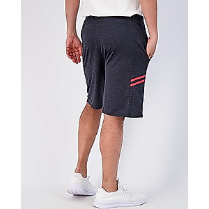 Real Essentials Mens Dry Fit Shorts Dri Active Wear Short Men Athletic Performance Basketball 9 Inch Inseam Sweat Tennis Soccer Running Essentials Gym Casual Workout Sports, Set 6, XXL, Pack of 5