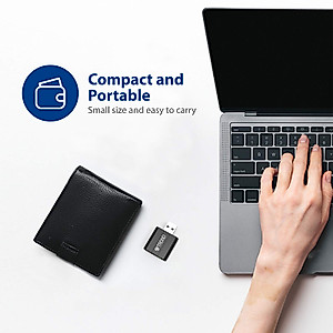 TROND Aluminum External USB Audio Adapter Sound Card with 3.5mm Stereo Headphone and Mono Microphone Jacks, C-Media CM100B Chipset, Compatible with PS5 PS4 Windows Mac Linux PC Laptop Desktop, Black