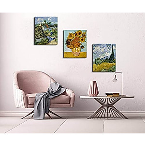 AnZhongArt van gogh canvas wall art -canvas art-van gogh -Sunflower Pictures-Bathroom living room bedroom wall art decoration 12"x16"x3 Piece
