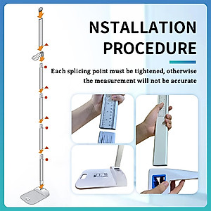 Aluminum Alloy Height Measurement,Adult Child Height Measure,Portable Height Measuring Rod 8-82 inch/20-210 cm/Unit with cm & inch,for Home,Office,Gym,Medical Examination,Medical