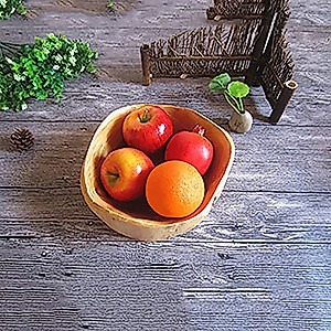 Creative Wood Bowl Root Carved Bowl Handmade Natural Real Wood Candy Serving Bowl 10"-12"