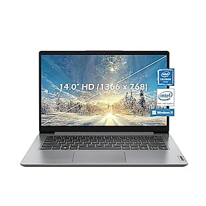 Lenovo - Ideapad 1 14.0" HD Laptop, Intel Celeron N4020 Processor, 4 GB RAM, 128GB Storage(64GB eMMC+64GB Card), Intel UHD Graphics, Bluetooth, Wi-Fi 6, Webcam, Windows 11, Cloud Grey, W/GaLiMu
