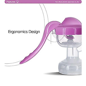 Elfzone Manual Breast Pump, Adjustable Suction Silicone Hand Pump Breastfeeding, Small Portable Manual Breast Milk Catcher Baby Feeding Pumps & Accessories, Purple, Mothers Day Gifts