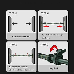 KDFJ Doorway Pull Up Bar, Wall Mount Pull Up Bar, Upper Body Home Gym Equipment, Strength Training Pull-up Bars, Adjustable Width-Black 116-145cm