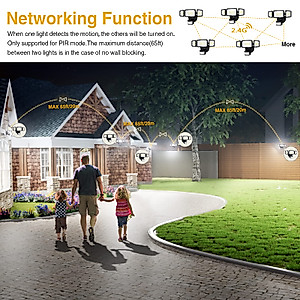 Onforu 55W LED Security Lights Motion Sensor Light Outdoor with Remote Control, Dusk to Dawn Security Lights, 3 Modes, 5500LM, 6500K, IP65 Waterproof Flood Light Motion Detector Hardwired Wall Light