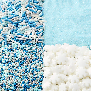 Wilton Winter Sprinkles Mega Set of 4, 16.6 oz, blue and white
