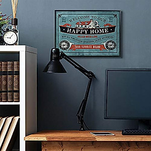 Stupell Industries Happy Home Inspirational Vintage Comic Book, Design by Artist Ester Kay Wall Art, 24 x 1.5 x 30, Black Framed