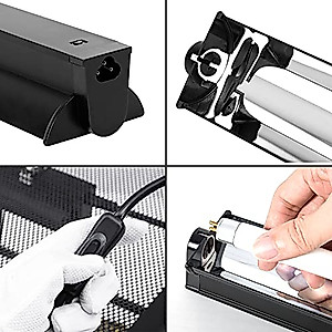 REPTI ZOO T5 HO UVB Lighting Combo Kit, Terrarium Hood Comes with Desert 10.0 UVB T5 Lamp (24W)