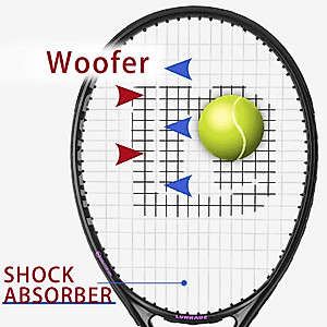 LUNNADE Adults Tennis Racket 27 Inch, Shockproof Carbon Fiber Tennis Racquet Light-Weight, Pre-Strung and Regrip, Suitable for Beginners to Intermediate Players