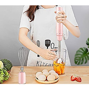 MXJCC Hand Blender, Powerful Immersion Blender Handheld, Smart Pressure Speed Control Portable Stick Mixer Perfect for Smoothies, Baby Food & Soup (Color : Pink)