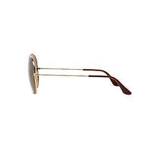 Ray-Ban RB3025 Metal Aviator Sunglasses + Vision Group Accessories Bundle for unisex-adult (Arista/Crystal Brown (001/33), 58)