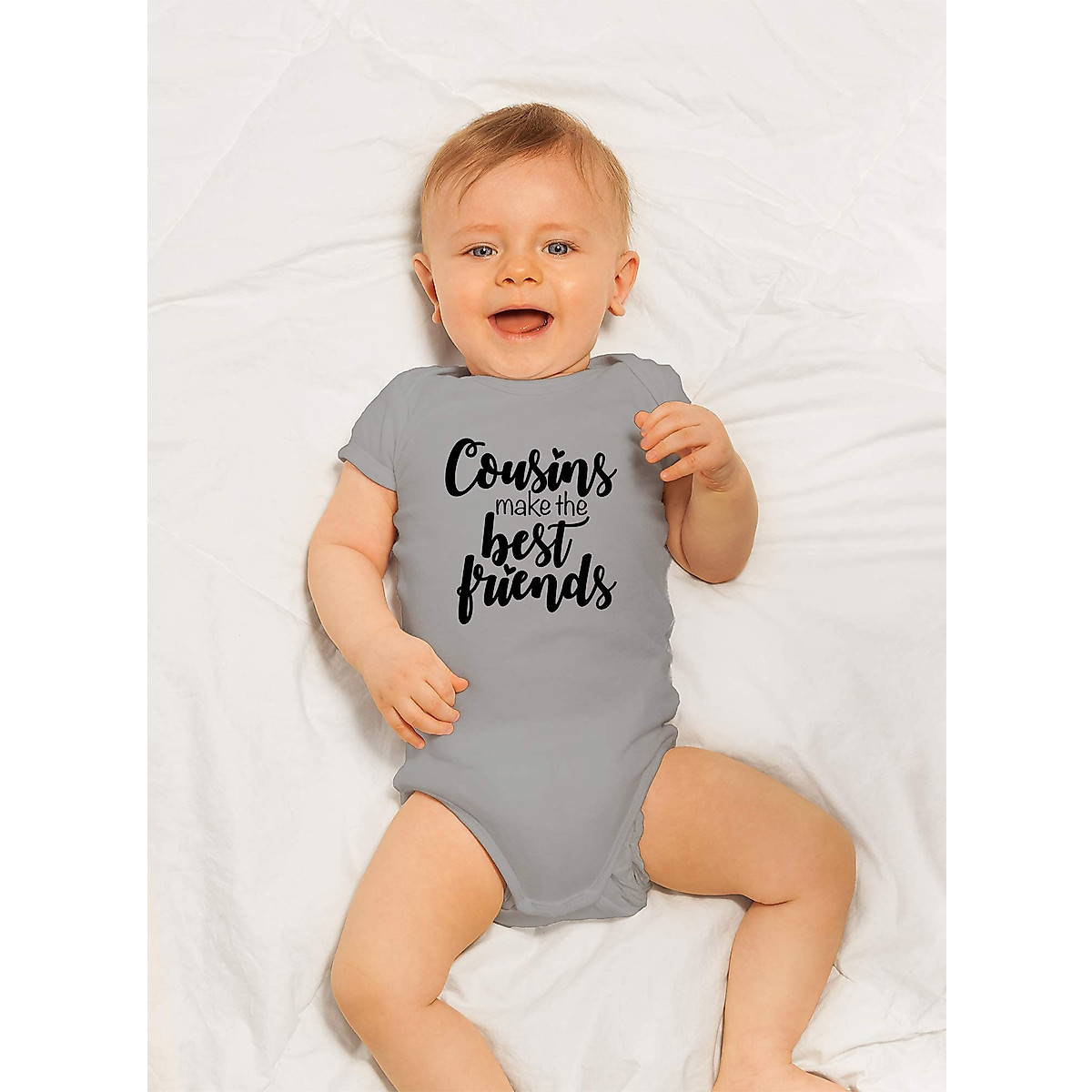 CBTwear Cousins Make the Best Friends - I'm Going to Be A Big Cousin - Cute Infant One-Piece Baby Bodysuit (6 Months, Heather Grey)