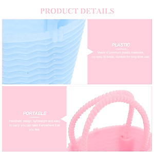 Gadpiparty 6pcs Favors Handles Empty Handheld Egg Container Party Easter Multi- functional for Plastic with Candy Small Fruit Storage Basket Eggs Baskets Snack Kids