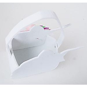 Spritz Felt Unicorn Basket - White - (8in (H) x 8in (W) x 4.85in(D))