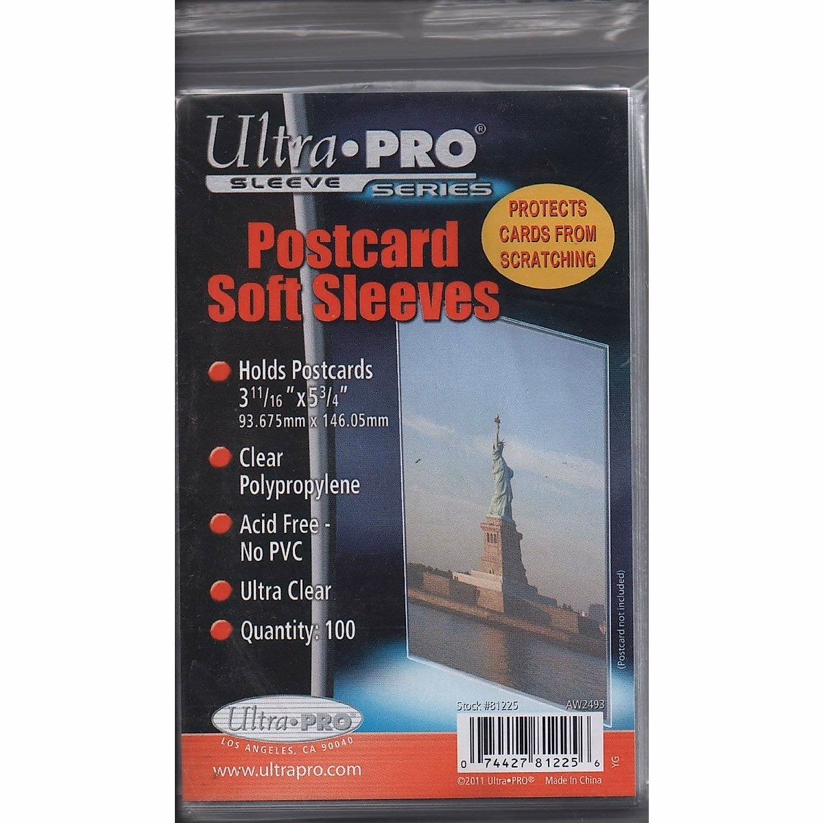 6 Each: Postcard Soft Sleeves Clear Polypropylene - (Pack of 100)