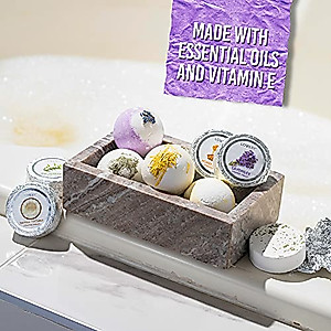 Essential Oils Shower Steamers & Bath Bombs Set in Lavender, Peppermint, Vanilla Coconut, Eucalyptus, Honey Almond Scents, Aromatherapy Shower Steamer, Relaxation Gift for Women,11Pc Set