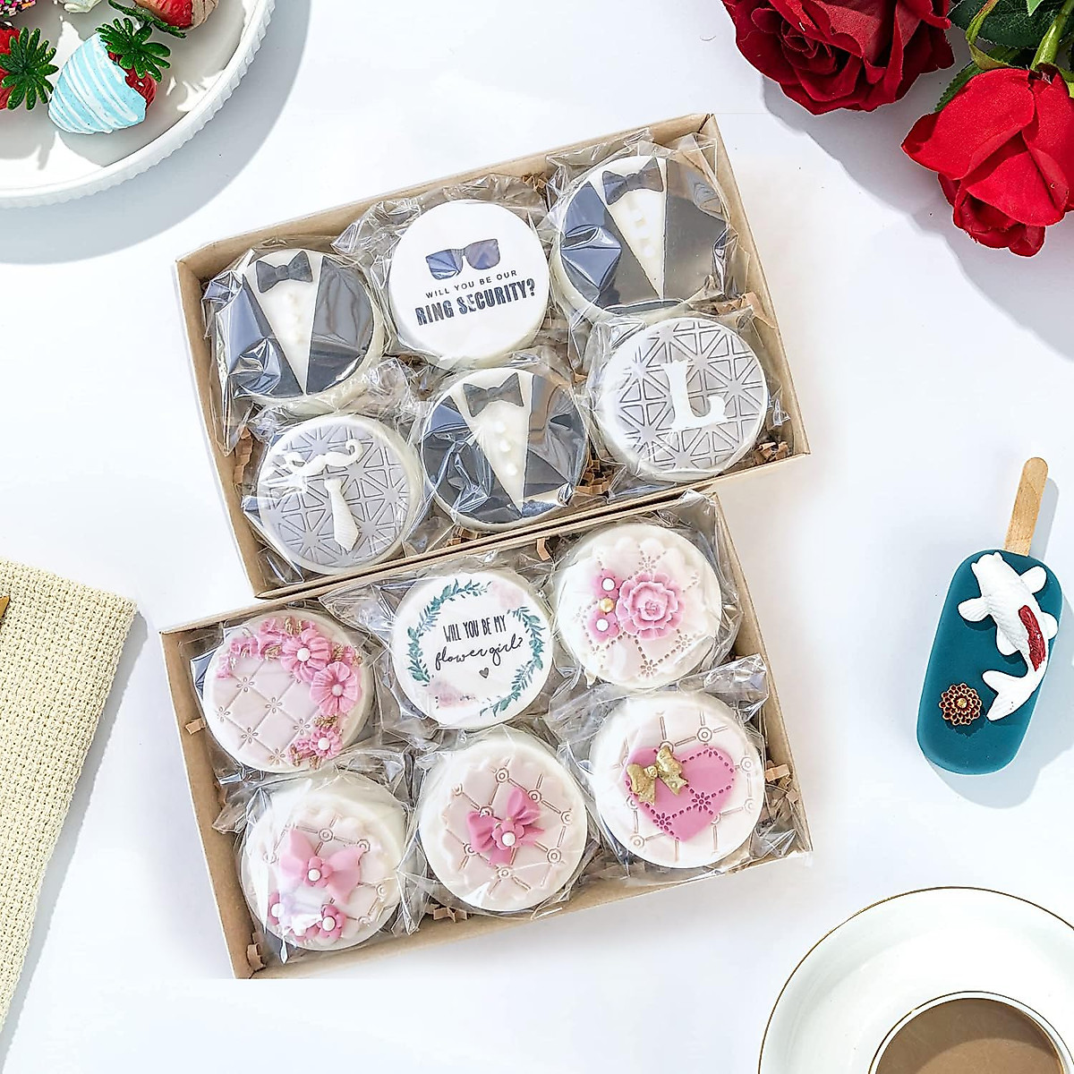 TEMLQPACK100Pcs 3 x3Inch Self Sealing Cellophane Bags Single Chocolate Covered Ore Bags Macaron Bags Brownie Bags Cookies Bags Treat Bags Candy Gift Bags for Wedding Shower Birthday Party Favors