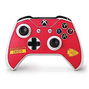 Skinit Decal Gaming Skin Compatible with Xbox One S Controller - Officially Licensed NFL Kansas City Chiefs Red Performance Series Design