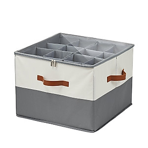 Generic Shoe Organizer for Closet,Foldable Shoe OrganizersContaine with Clear Cover，Adjustable DividersStorage Boxes for Closet ，16 Pairs，gray+white